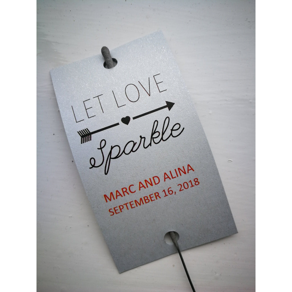 Personalised Sparkler Tags with Free 16" sparklers- Design P1 – Wedding ...