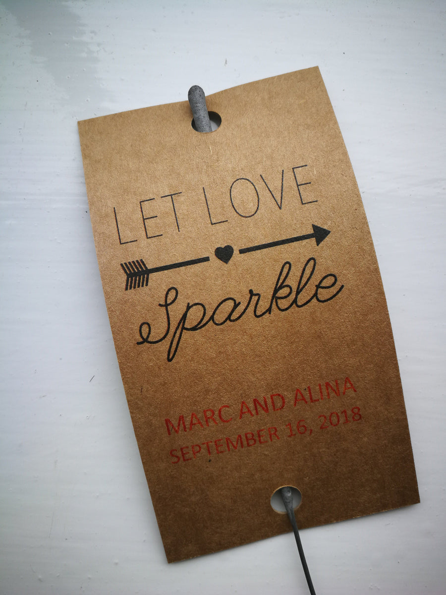 Personalised Sparkler Tags with Free 16" sparklers- Design P1 – Wedding ...