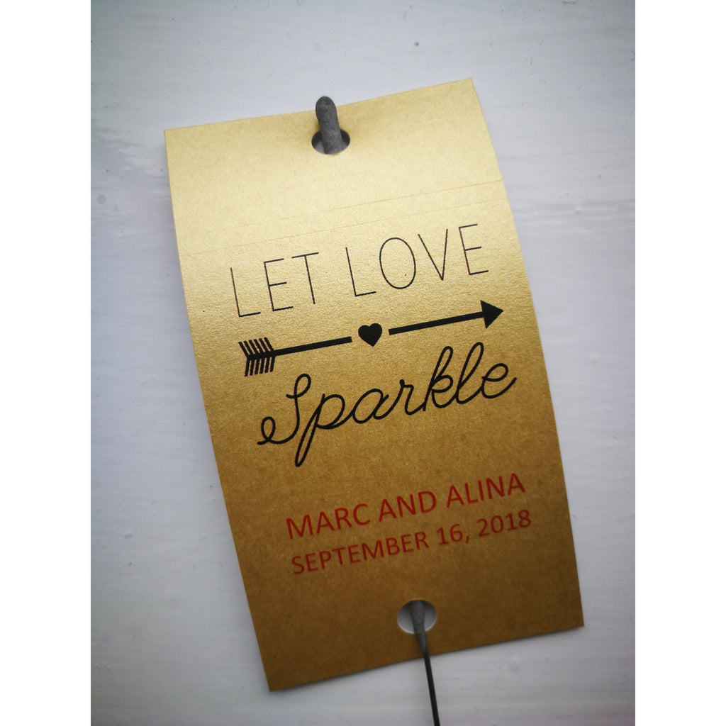 Personalised Sparkler Tags with Free 16" sparklers- Design P1 – Wedding ...