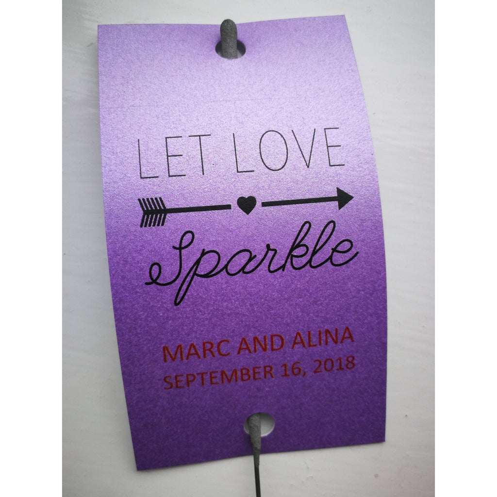 Personalised Sparkler Tags with Free 16" sparklers- Design P1 – Wedding ...