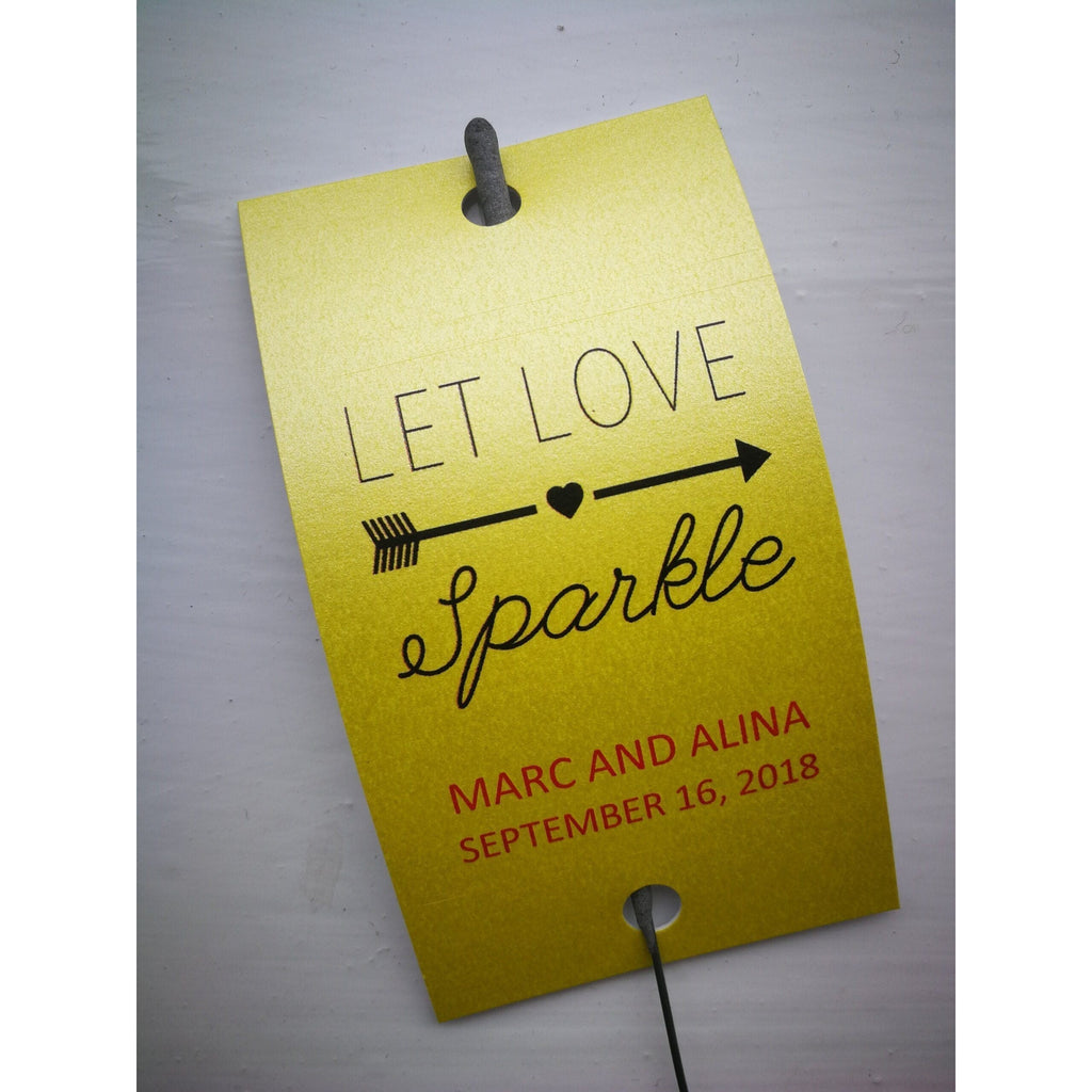 Personalised Sparkler Tags with Free 16" sparklers- Design P1 – Wedding ...